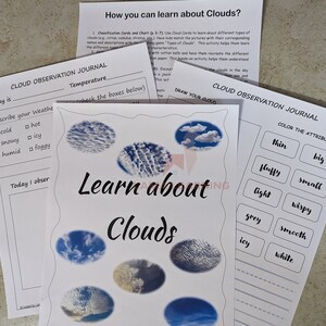 Clouds Learning Unit, Cloud Spotter Board, Types of the Clouds Cards and Game, Science ...