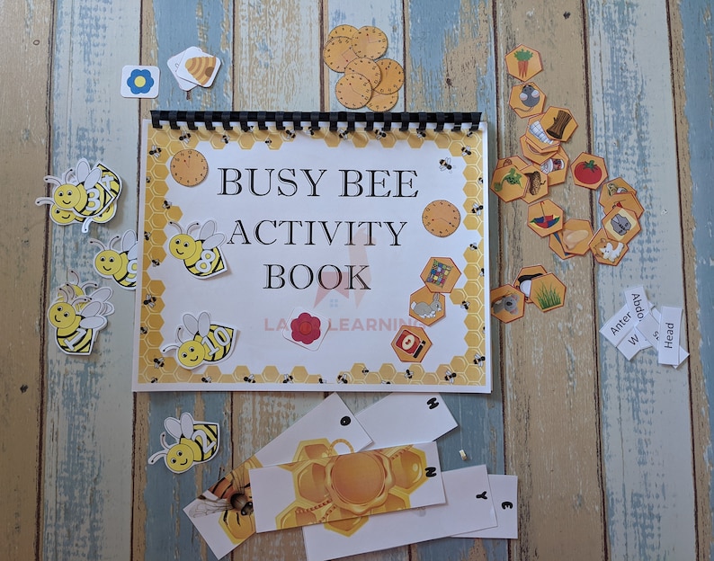 Busy Bee Activity Book, Printables for Kids, Spring, Worksheet for Kids ...