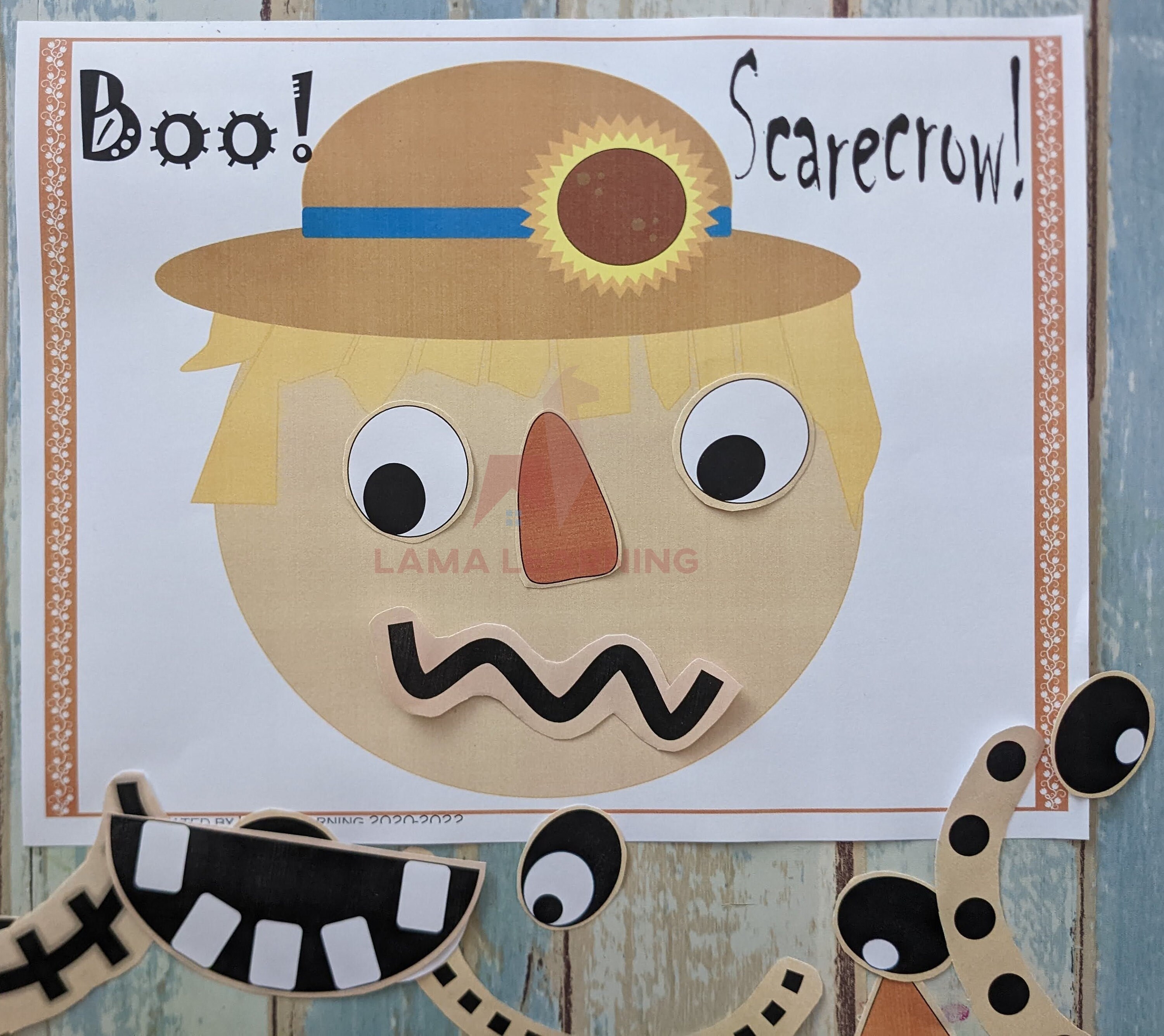 Build a Scarecrow Face Learning Toddlers, Preschool, Kindergarten Game ...