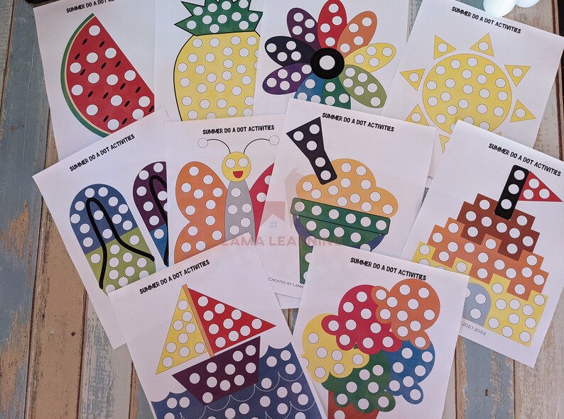 Summer Dot Printable Toddlers, Preschool, Kindergarten, Dot Markers ...