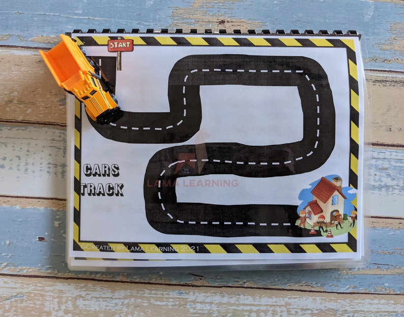 Construction Busy Book, Matching Vehicles, Cars and Trucks, Digging ...