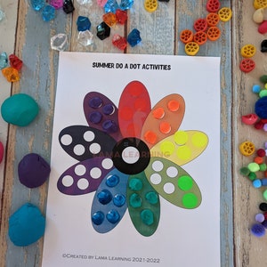 Summer Dot Printable Toddlers, Preschool, Kindergarten, Dot Markers ...