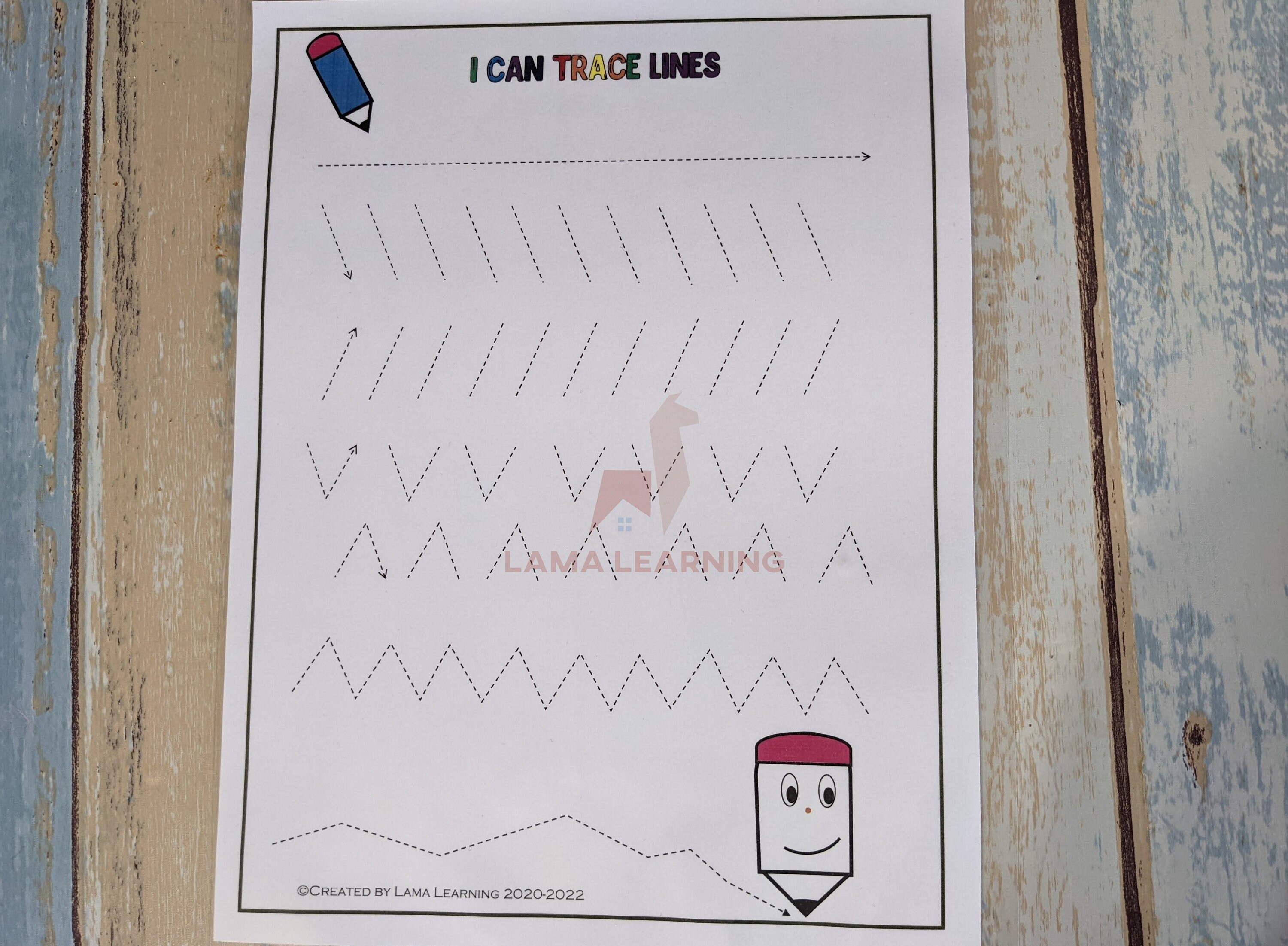 Tracing Lines Worksheets, Pre-k, Kindergarten Printable, Primary ...