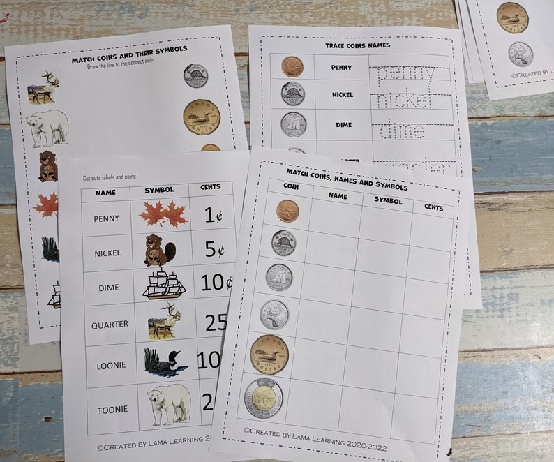Learning Count Money Tracing Worksheets First Grade - Etsy