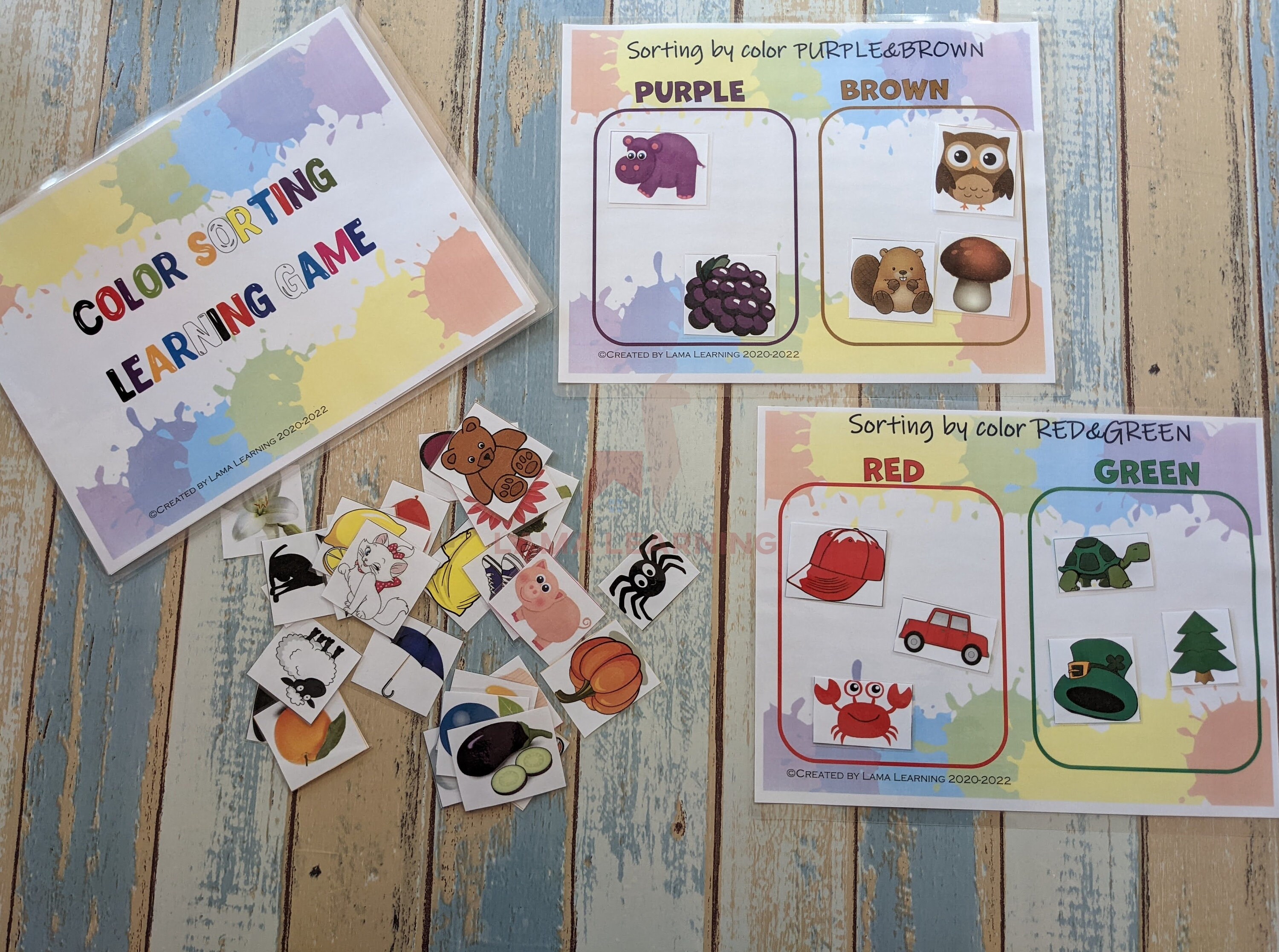 Color Sorting Matching Game, Learning Busy Book Worksheet, Printable ...