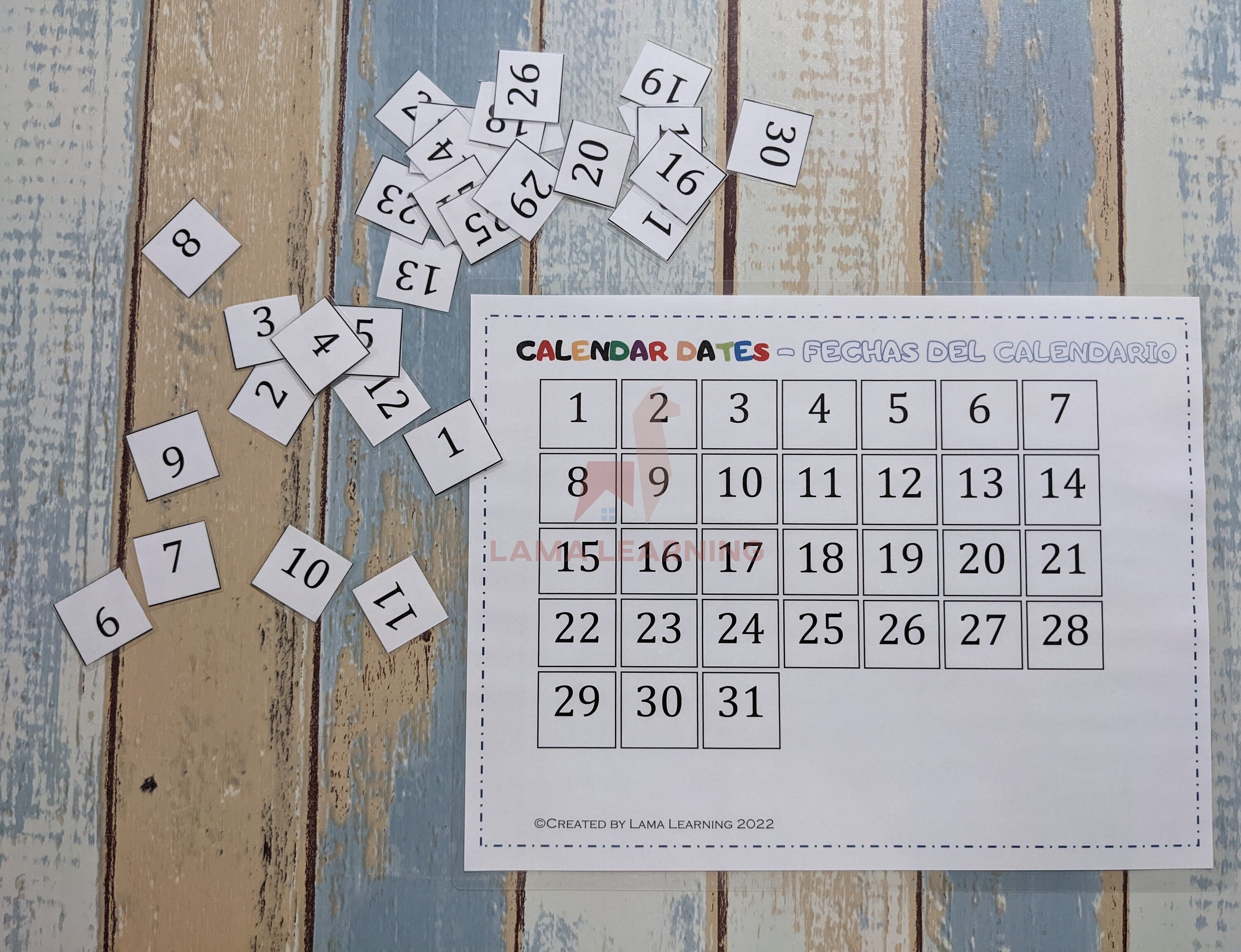 Spanish Calendar Worksheets Preschool, Kindergarten, Bilingual ...