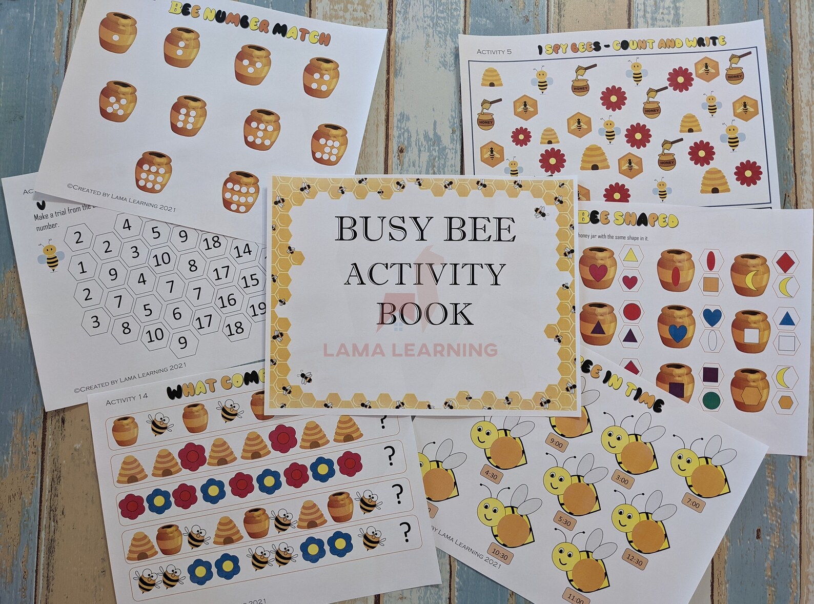 Busy Bee Activity Book, Printables for Kids, Spring, Worksheet for Kids ...