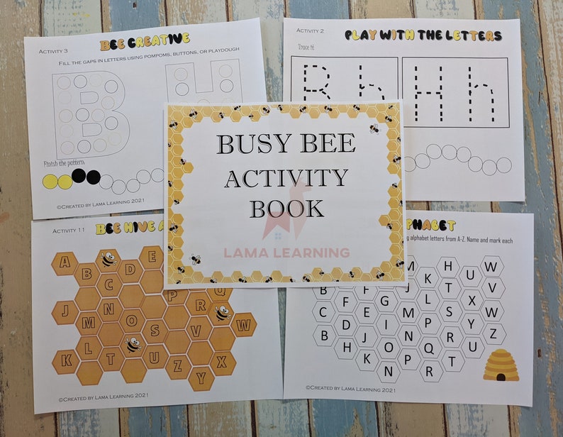 Busy Bee Activity Book, Printables for Kids, Spring, Worksheet for Kids ...