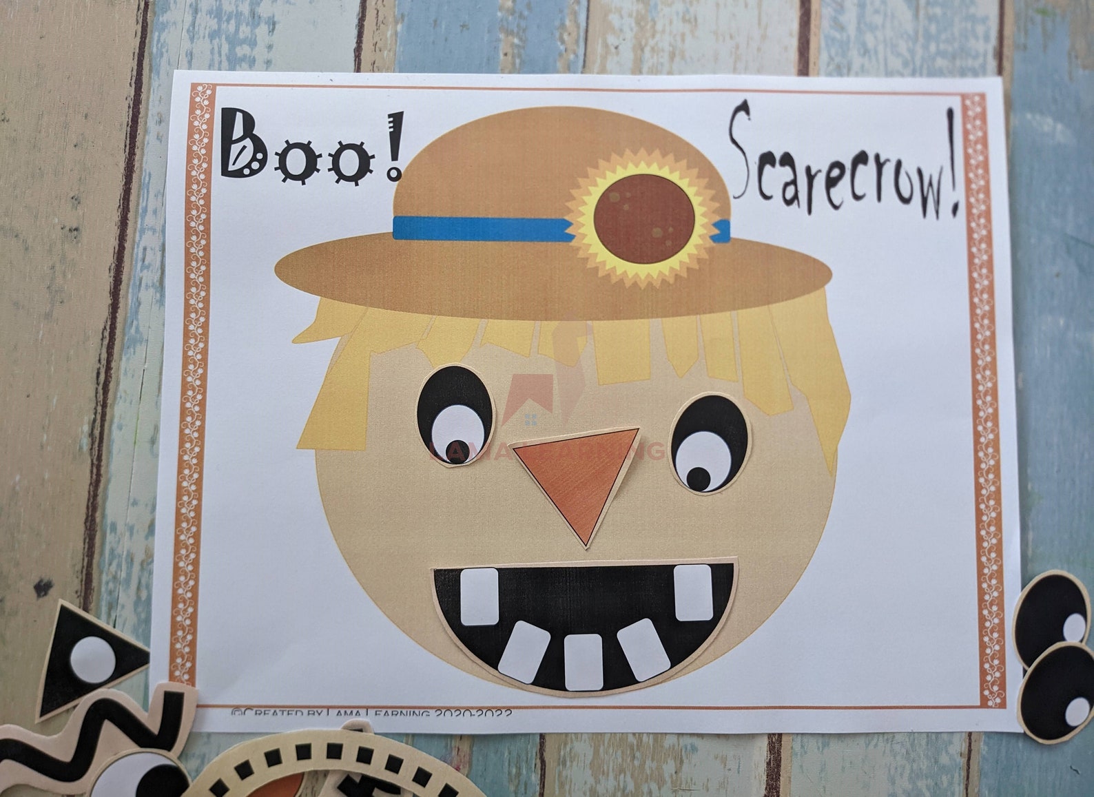 Build a Scarecrow Face Learning Toddlers, Preschool, Kindergarten Game ...