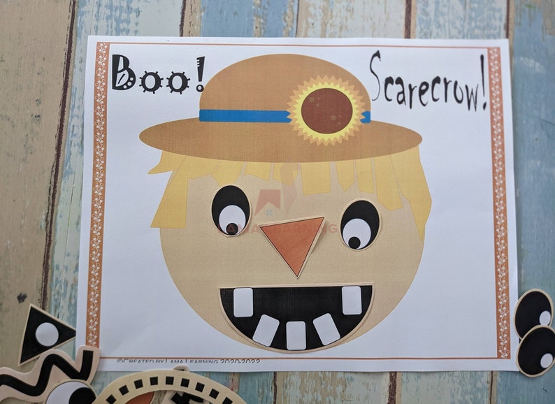 Build a Scarecrow Face Learning Toddlers, Preschool, Kindergarten Game ...