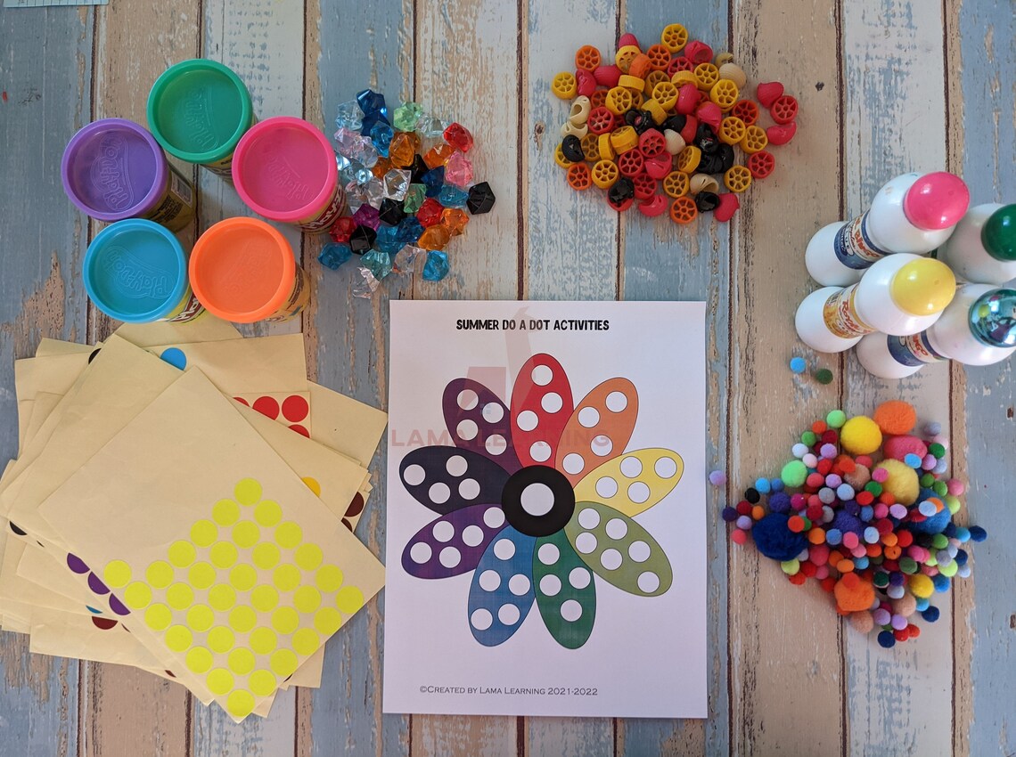 Summer Dot Printable Toddlers, Preschool, Kindergarten, Dot Markers ...