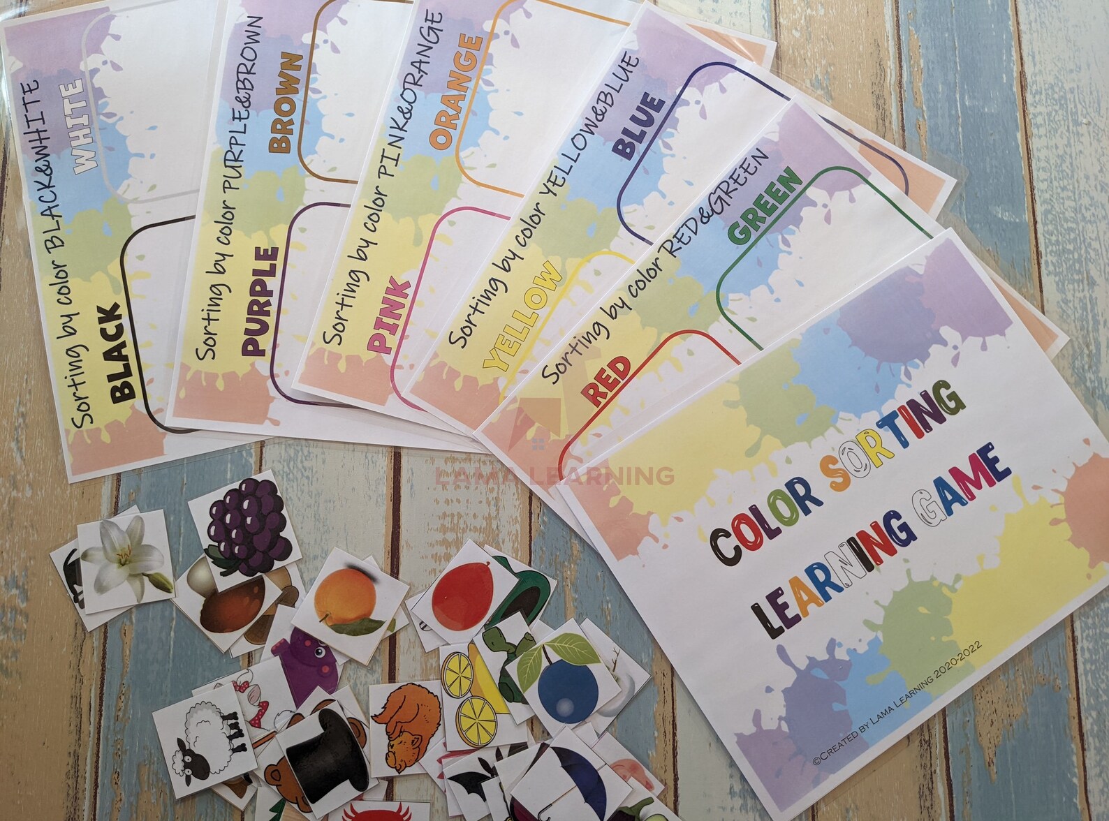 Color Sorting Matching Game, Learning Busy Book Worksheet, Printable ...