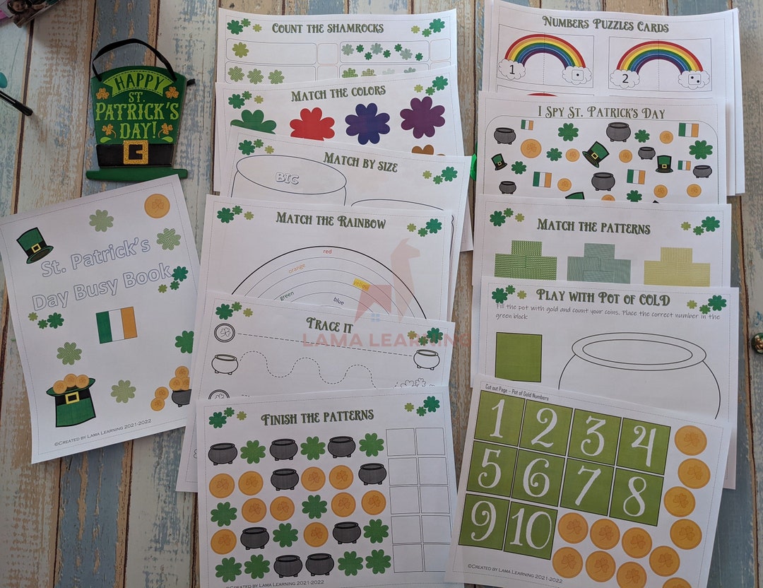 St. Patricks Day Busy Book Toddlers Preschool Kindergarten - Etsy France