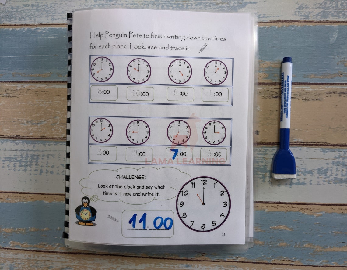 Time Learning Clock Education Printable Homeschool Learning - Etsy