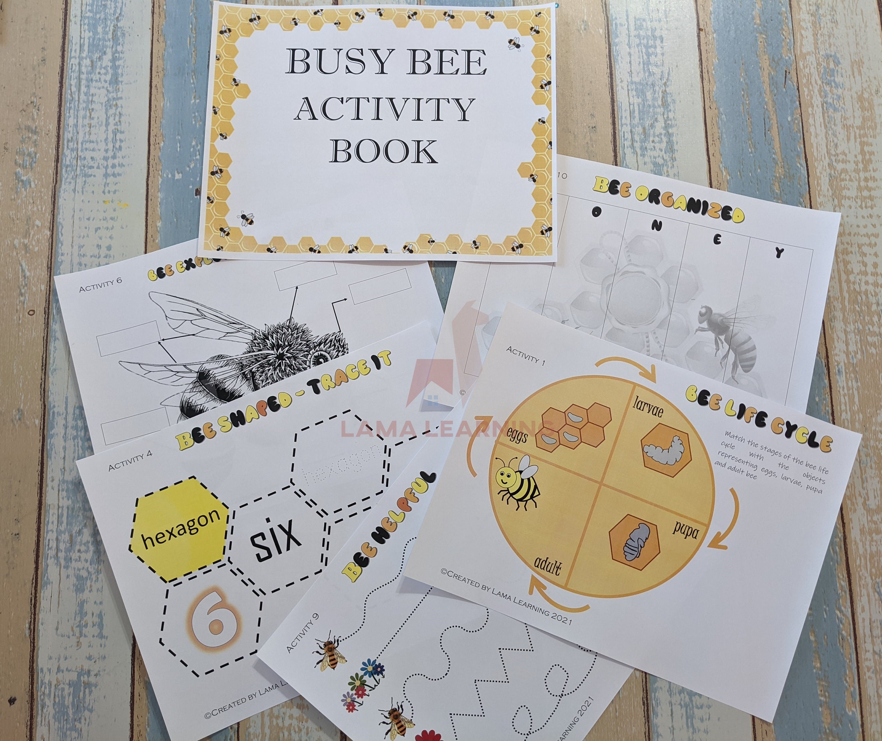 Busy Bee Activity Book, Printables for Kids, Spring, Worksheet for Kids ...