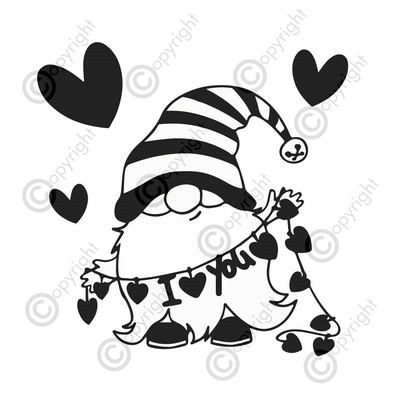 Gnomes Holding Hearts Svg Files For Silhouette Files For Etsy