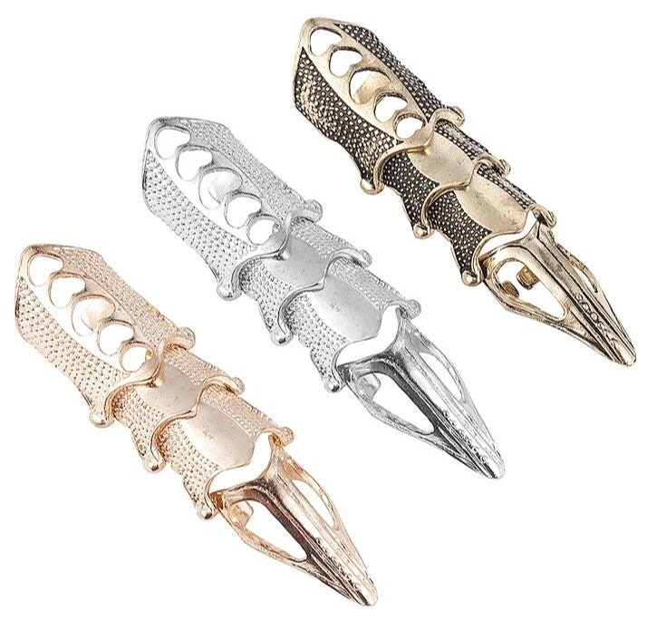 Gold Silver or Bronze Finger Armor Ring / Finger Ring Size | Etsy