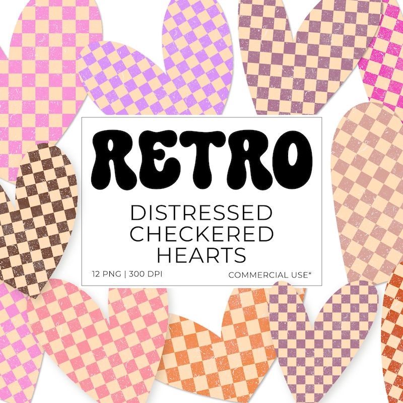 Checkered Heart - Etsy
