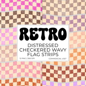 Checkered Wavy Flag Clipart, Distressed Texture Checkerboard Strips ...