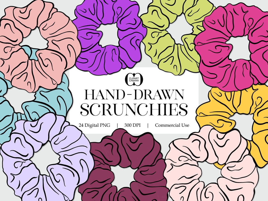 Hair Scrunchies Clipart, VSCO Life Elements, Hand Drawn Shapes for ...