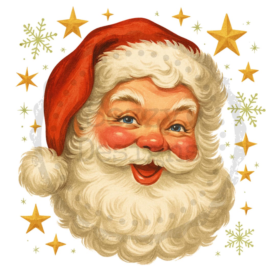 Retro Santa Png - Tshirt Design - Tshirt Png - Digital Download - Png ...