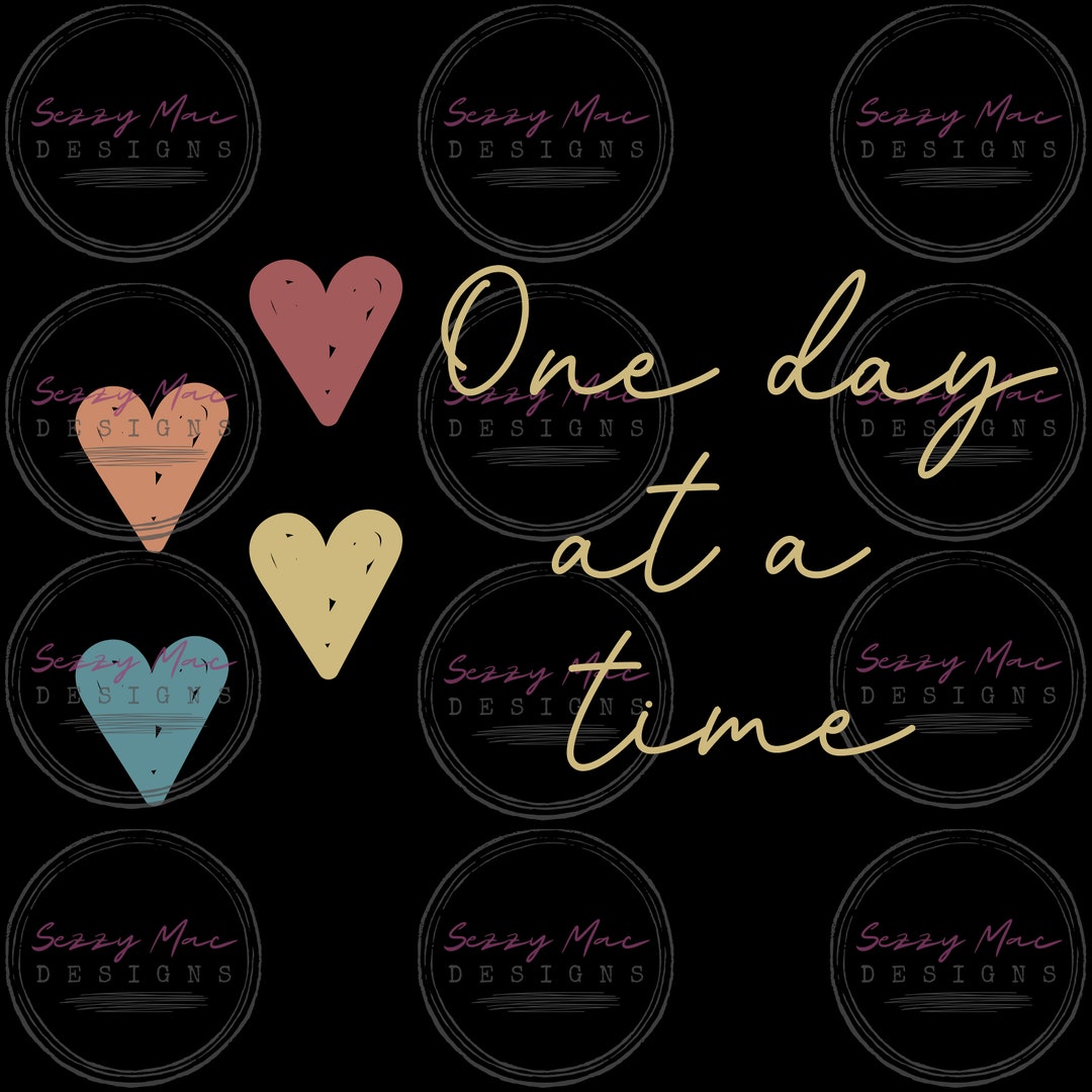 One Day at a Time Hearts Colorful Digital Print-t-shirt Design Mug ...