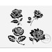 4 X Flower Svg, Flower Clipart, Rose Svg, Rose Clipart, Rose Cut File ...