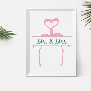 Flamingo Split Svg, Pink Flamingo Svg, Monograme Frame Svg, Flamingo ...