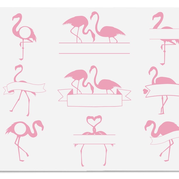 Flamingo Split Svg - Etsy