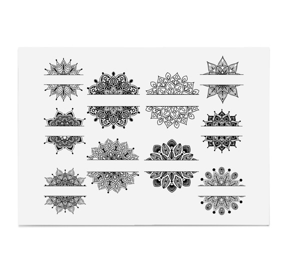 10 X Mandala Split Svg With Pointy Petals Mandala Split - Etsy