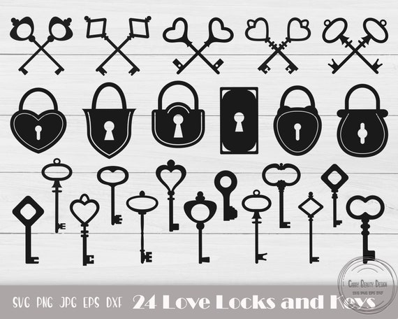 Lock and Key Svg Love Clipart Key to My Heart Key Svg | Etsy