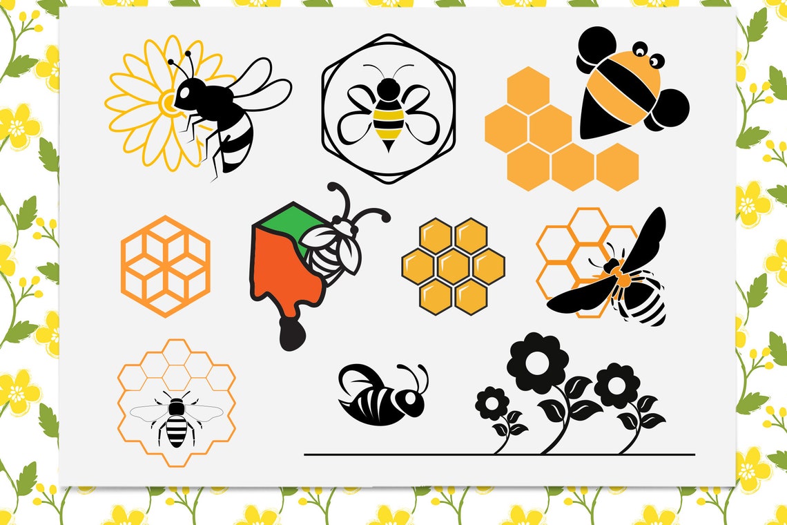 Honey Bee Svg Bee Svg Bundle Floral Bee Svg Queen Bee Svg - Etsy