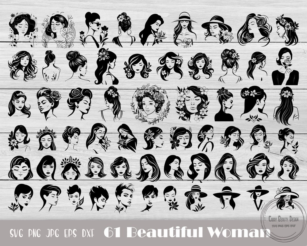 61 Floral Lady Svg, Beautiful Woman Svg, Beautiful Woman Clip Art ...