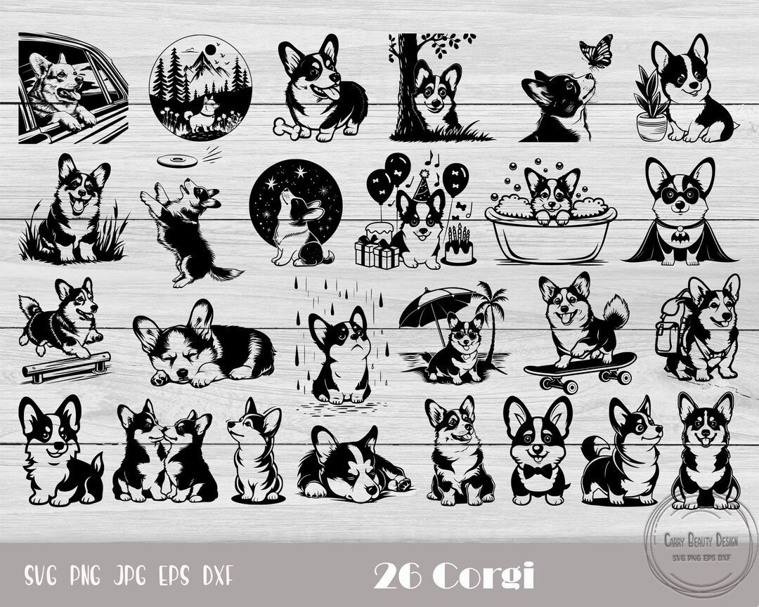 Corgi Dog Svg, Corgi Svg, Corgi Cut File, Animal Svg, Cute Dog Svg, Dog ...
