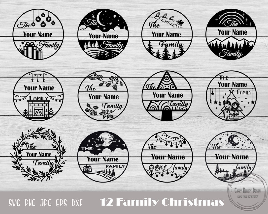 12 Family Christmas Svg, Last Name Svg, Family Last Name Svg, Family ...