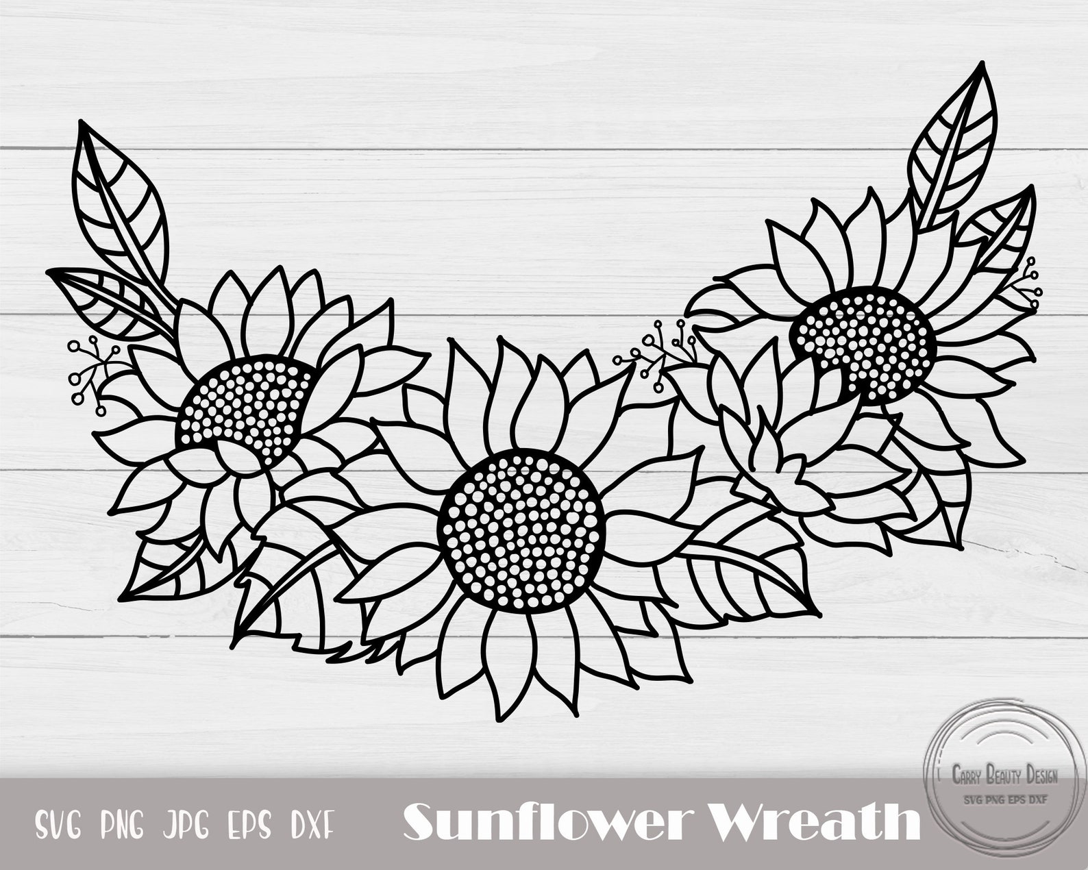Sunflower Svg, Sunflower Monogram Svg, Sunflower Png, Sunflower Cut ...