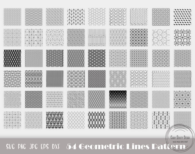 54 Seamless Patterns Svg, Geometric Svg, Geometric Clipart, Geometric ...
