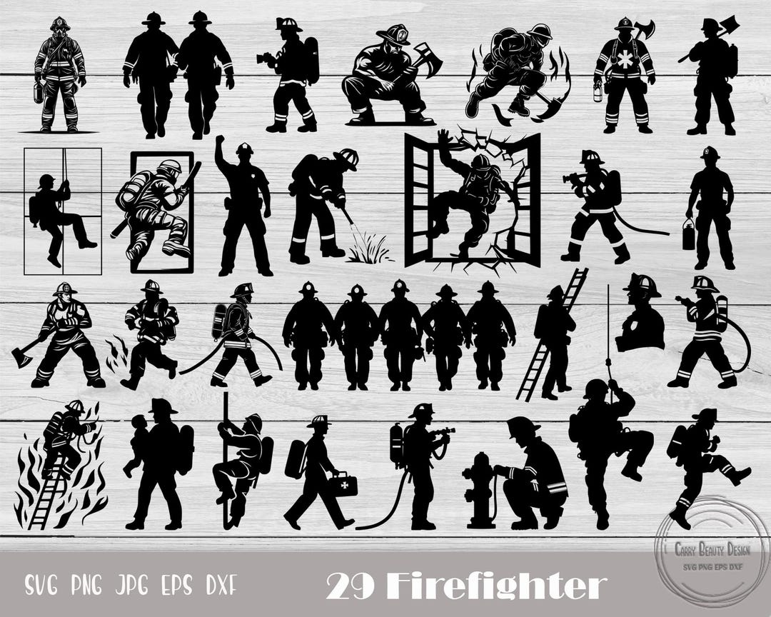 Fireman Svg Bundle, Fire Dept Cut Files, Fireman Design Svg, Fireman ...