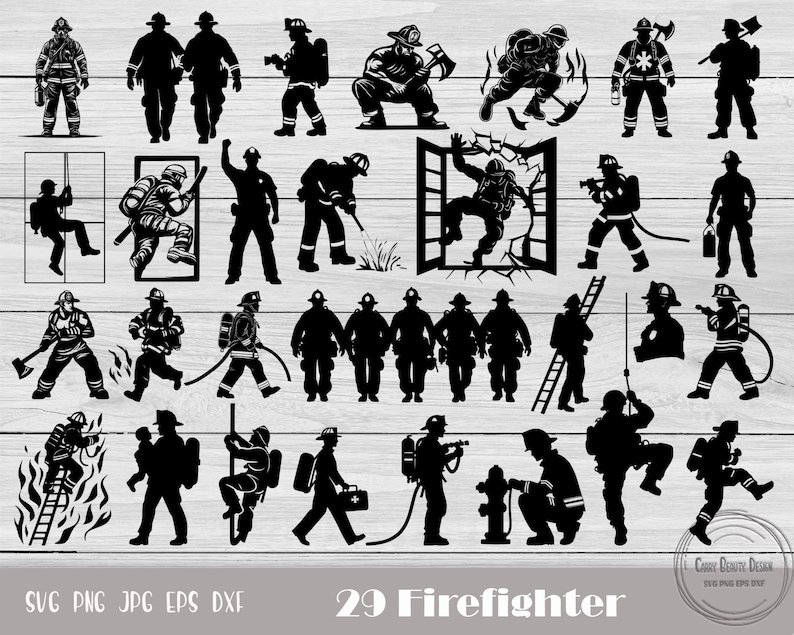 Fireman Svg Bundle, Fire Dept Cut Files, Fireman Design Svg, Fireman ...