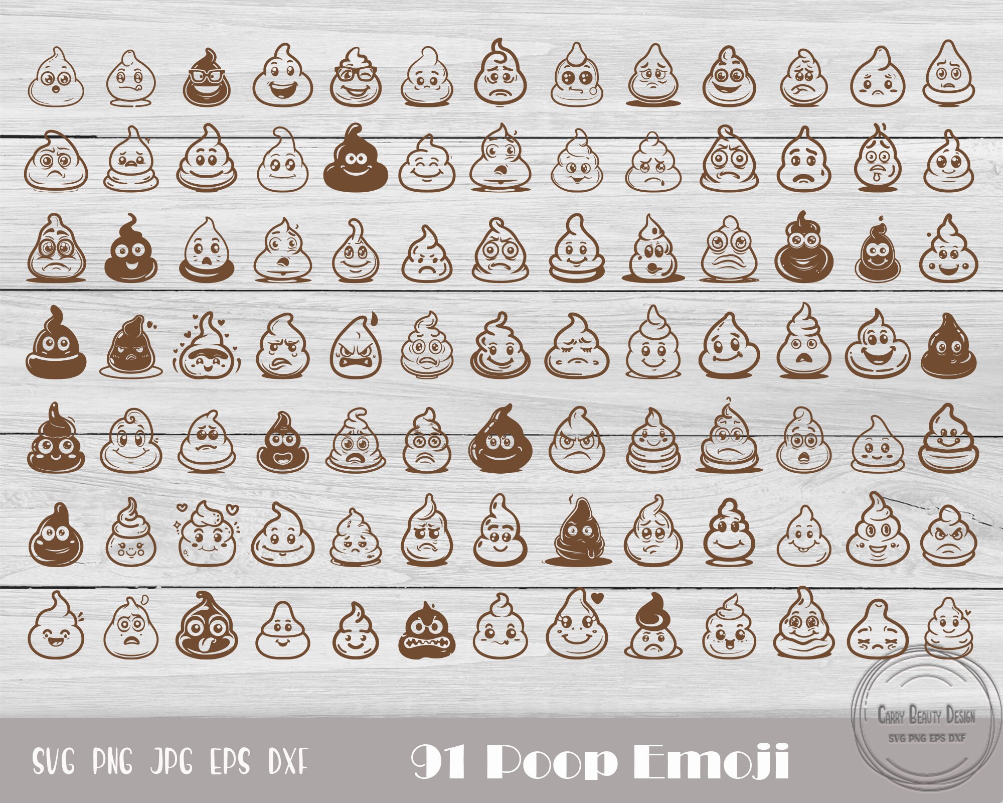 Cute Poop Svg, Poop Emoji Svg, Poop Svg Bundle, Poop Cut File, Funny ...