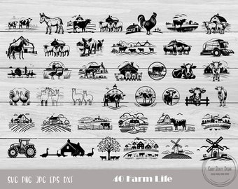 Dairy Cow Farm Scene, Barn Sign Svg, Cute Cow Svg, Cow Behind Fence ...