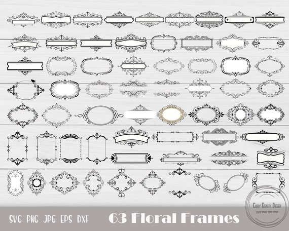 Floral Frame Svg Floral Border SVG Floral Label Svg | Etsy