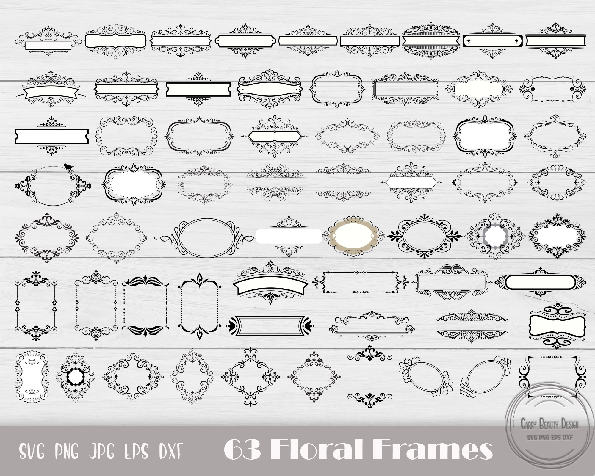 Floral Frame Svg Floral Border SVG Floral Label Svg - Etsy