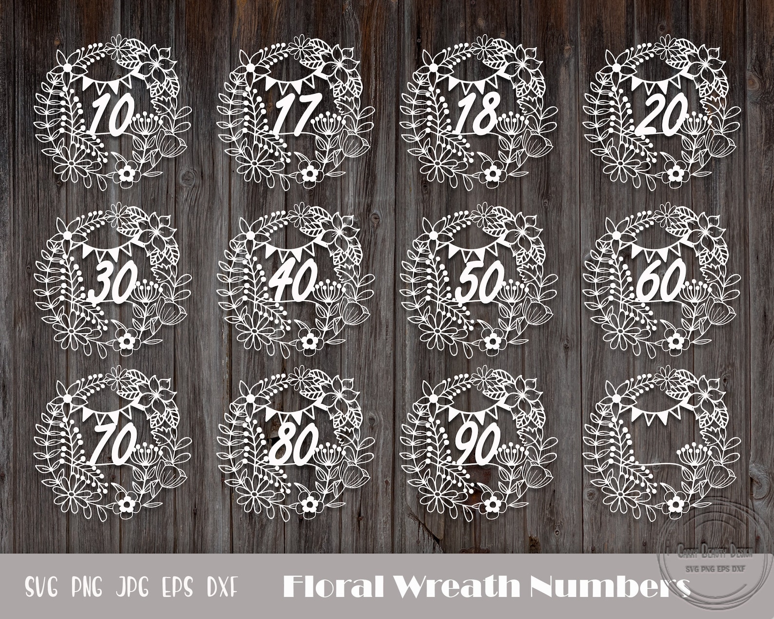 Floral Numbers Svg Botanical Numbers Floral Wreath Svg - Etsy