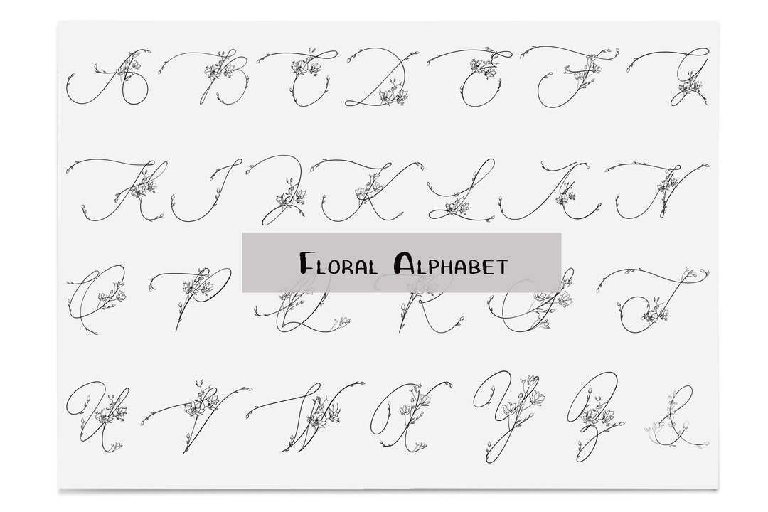 Floral Letter A-Z, Floral &, Floral Alphabet Svg , Floral Letter Svg ...