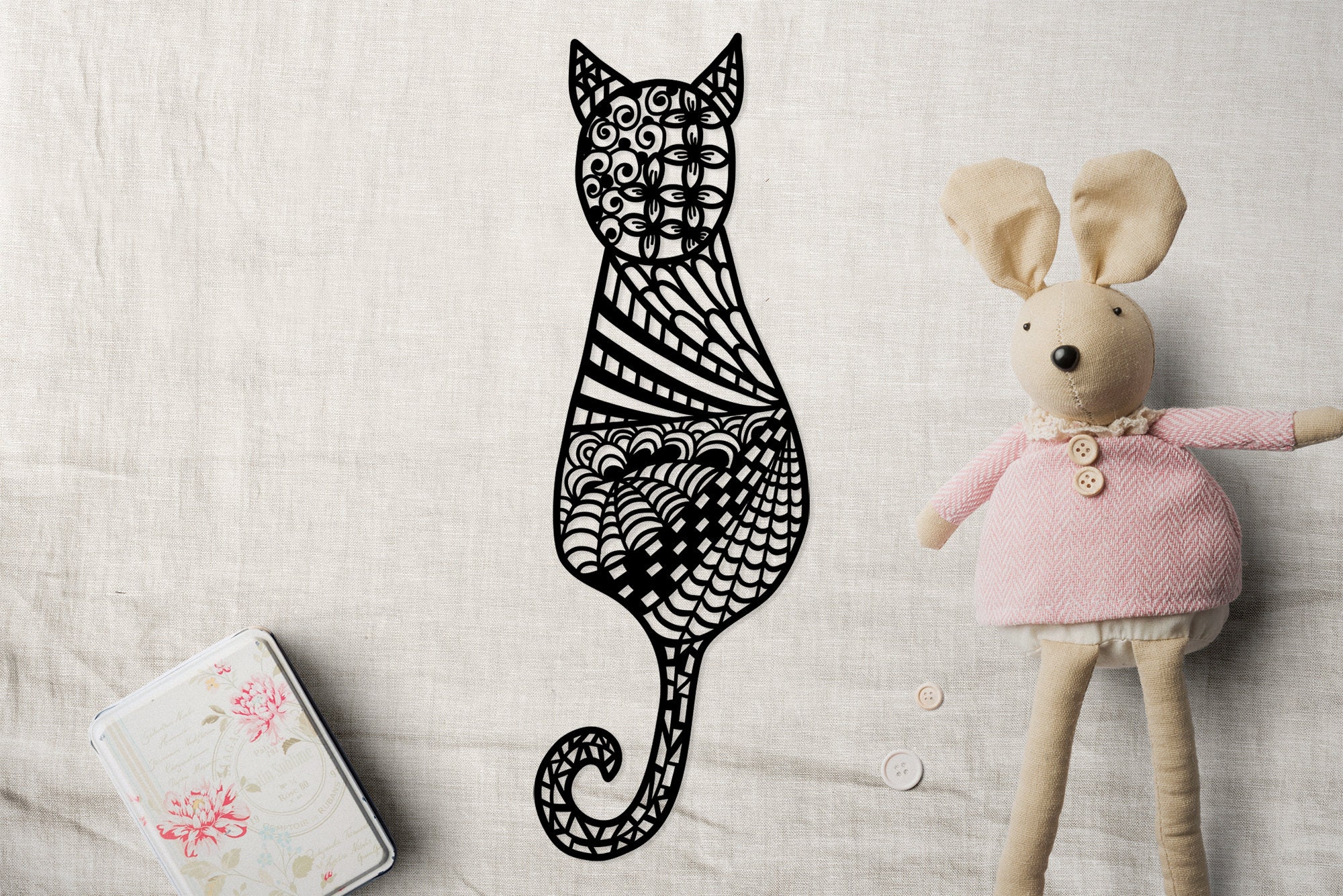 Cat Zentangle Svg, Cat Mandala Svg, Animal Mandala Svg, Cat Mandala ...