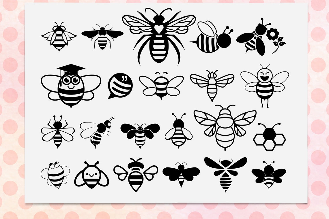 Honey Bee Svg, Bee Svg Bundle, Floral Bee Svg, Queen Bee Svg, Bumble ...
