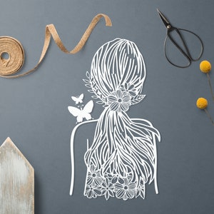 Pretty Girl Svg, Floral Girl Svg, Trendy Women Svg, Flower Woman Svg ...