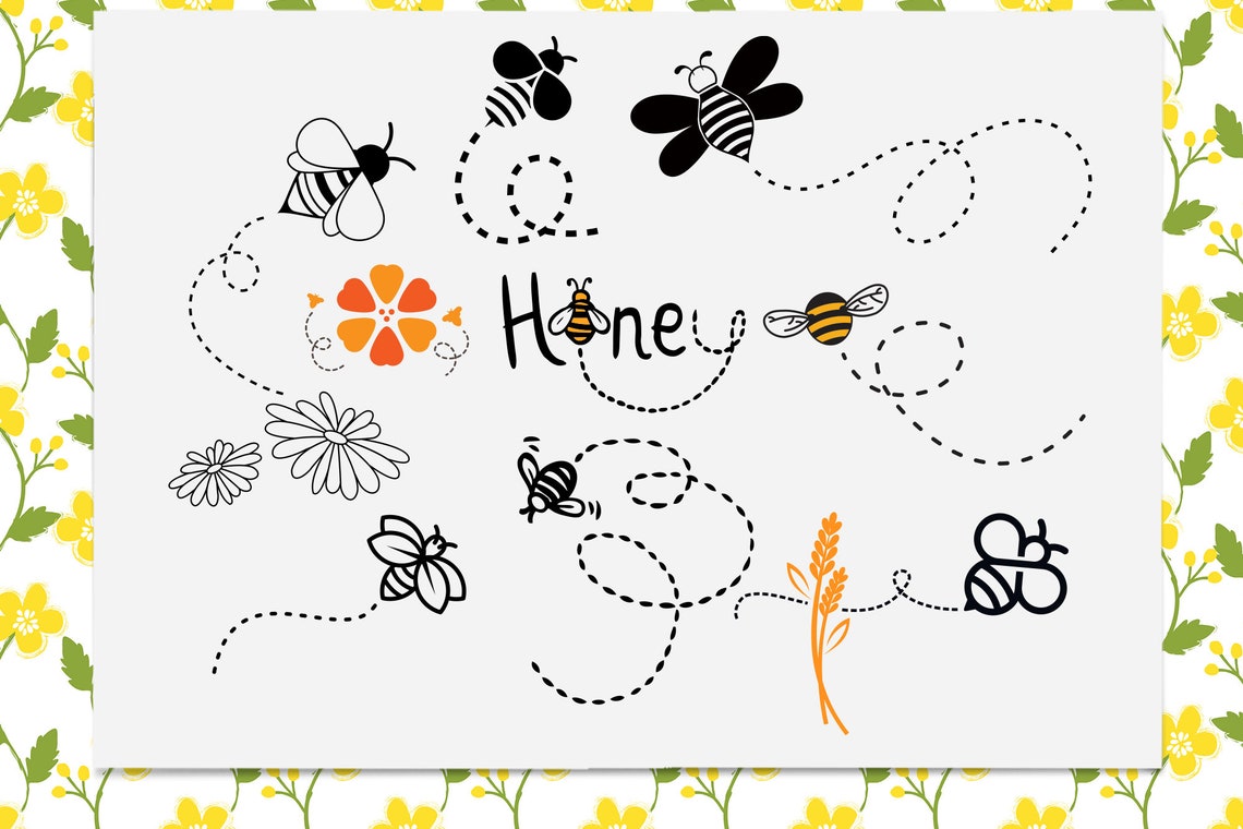 Honey Bee Svg Bee Svg Bundle Floral Bee Svg Queen Bee Svg - Etsy