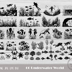 Underwater Svg, Underwater Scene Svg, Underwater Landscape, Scuba Diver ...